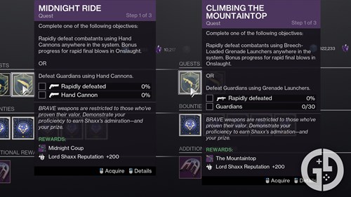 Destiny 2 The Mountaintop & Midnight Coup, how to unlock & god rolls